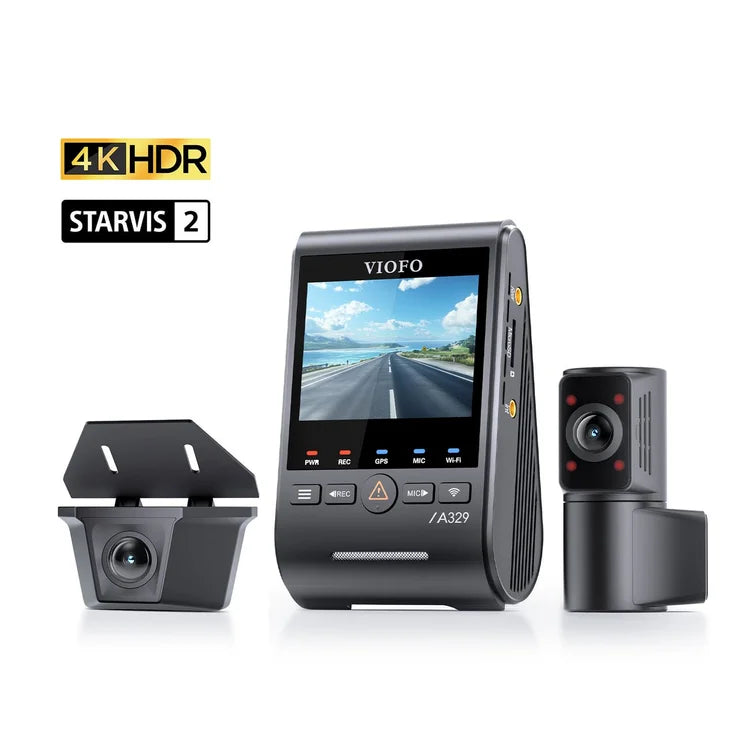 VIOFO A329S 3CH IR - 4K+2K+2K Fisheye HDR Camera w/ Sony Starvis 2 Sen ...